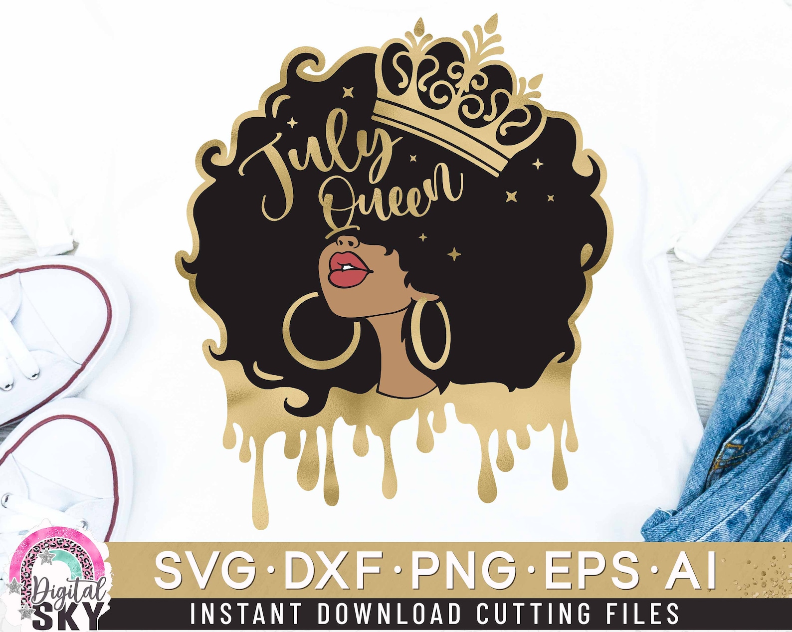 July Queen Svg Afro Girl Svg Afro Queen Svg Birthday Drip - Etsy