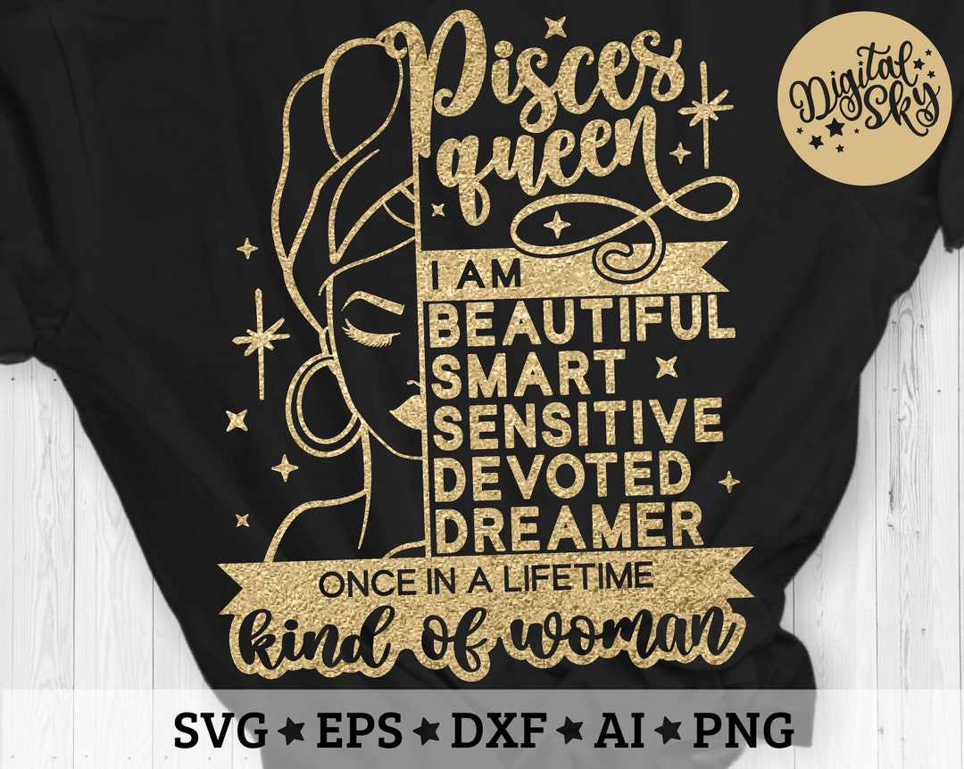 Pisces Queen Svg Birthday Queen Svg Black Women Svg Afro - Etsy