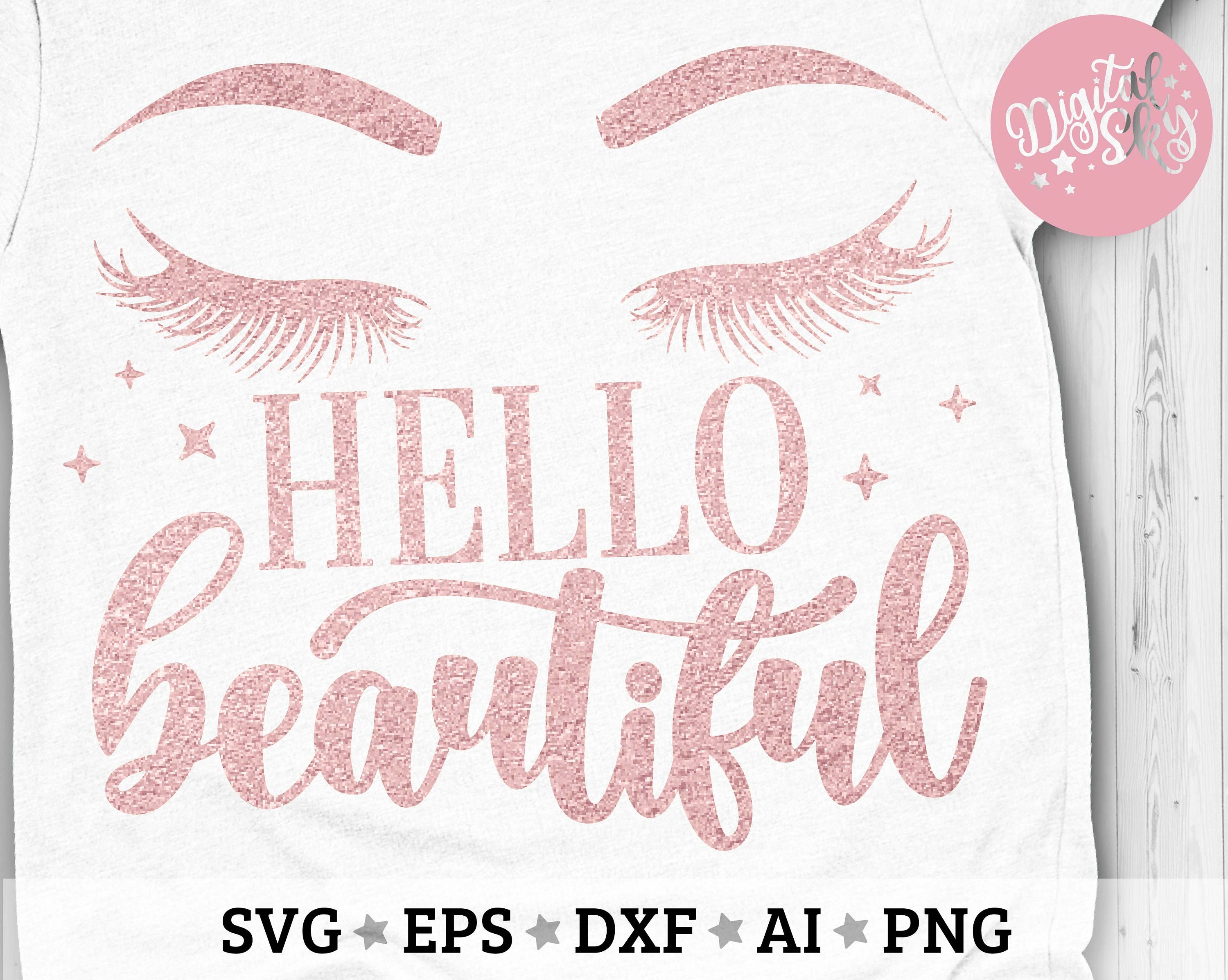 Hello Beautiful SVG Makeup SVG File Eye Lashes Eyebrows Svg | Etsy