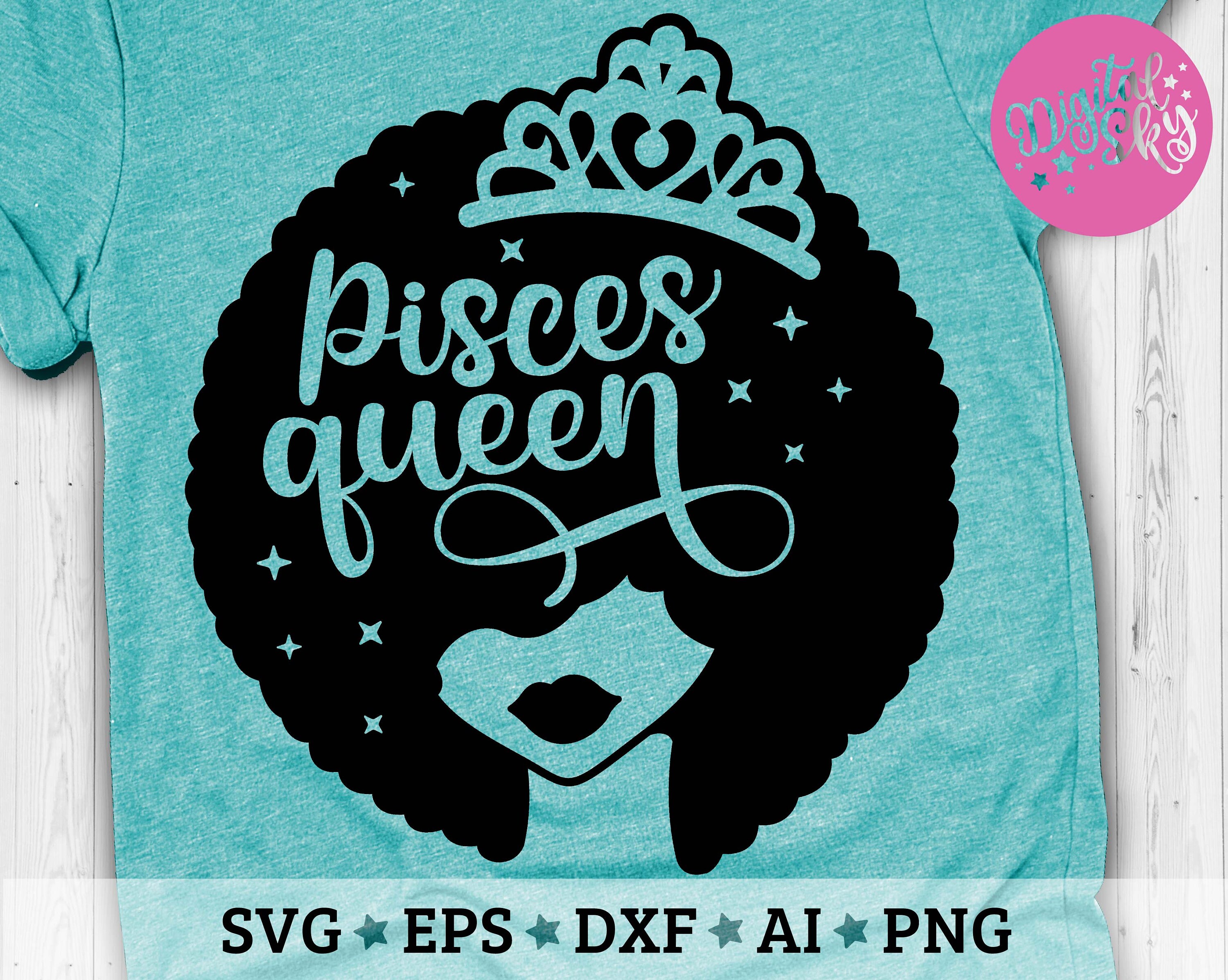 Pisces Queen Svg Birthday Queen Svg Black Women Svg Afro | Etsy
