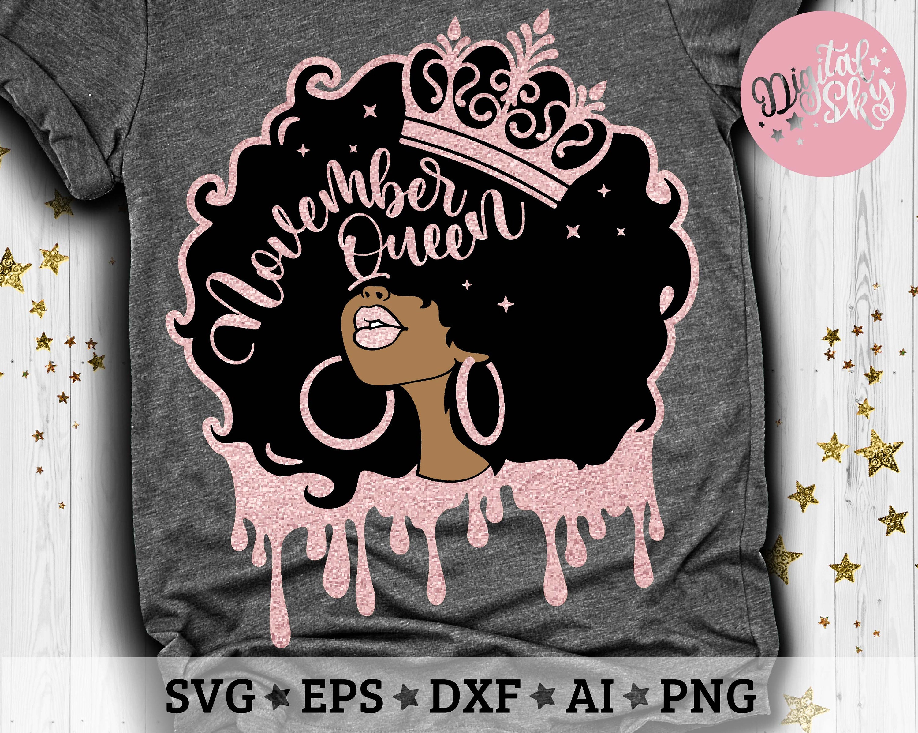 November Queen Svg Afro Girl Svg Afro Queen Svg Birthday | Etsy