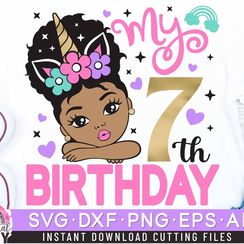 Unicorn 7th Birthday Svg - Etsy
