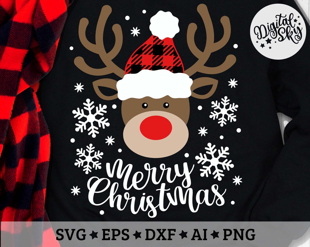 Christmas Reindeer Svg, Buffalo Plaid Moose Svg, Plaid Reindeer Svg ...