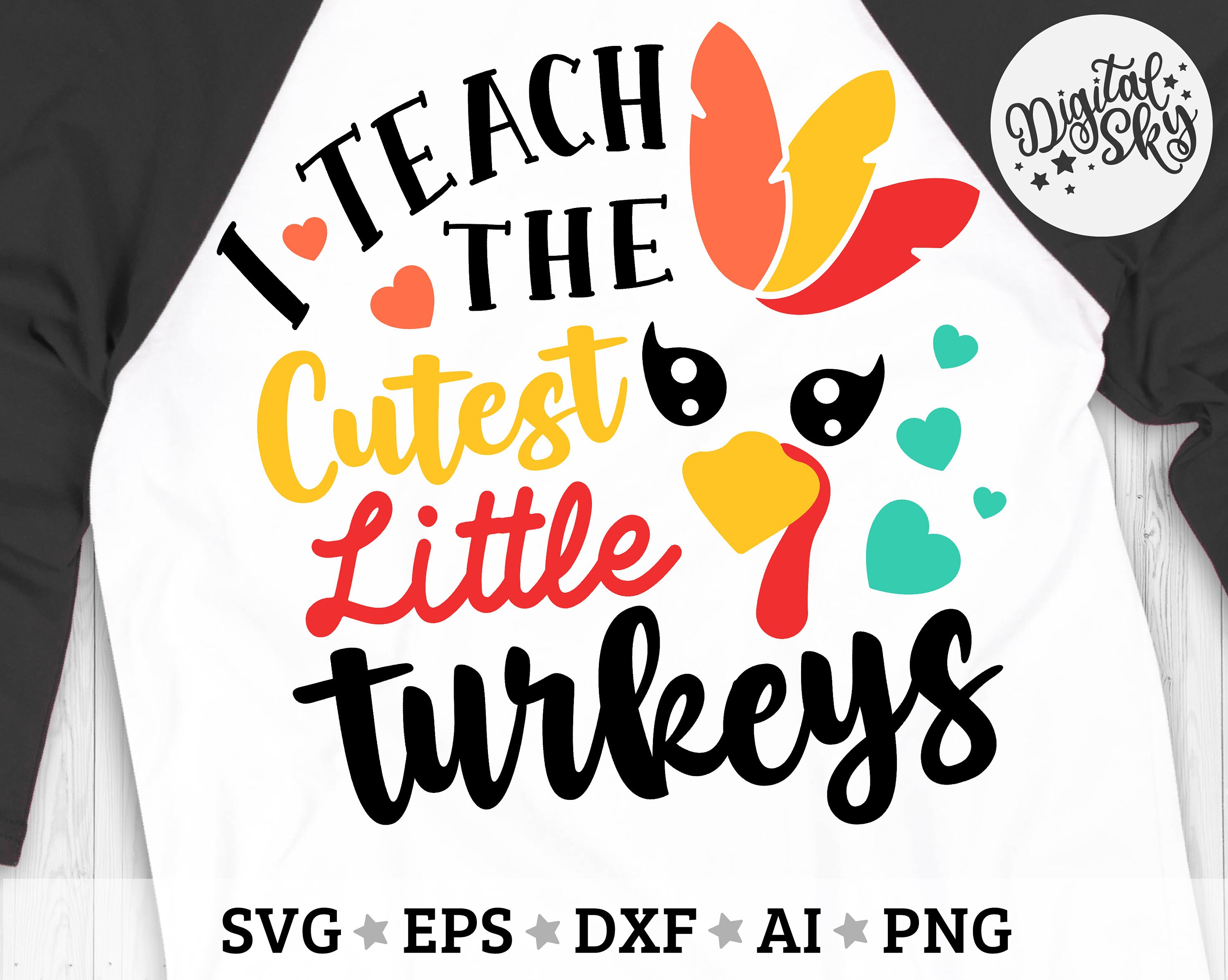 I Teach the Cutest Little Turkeys Svg Turkey Face Svg | Etsy