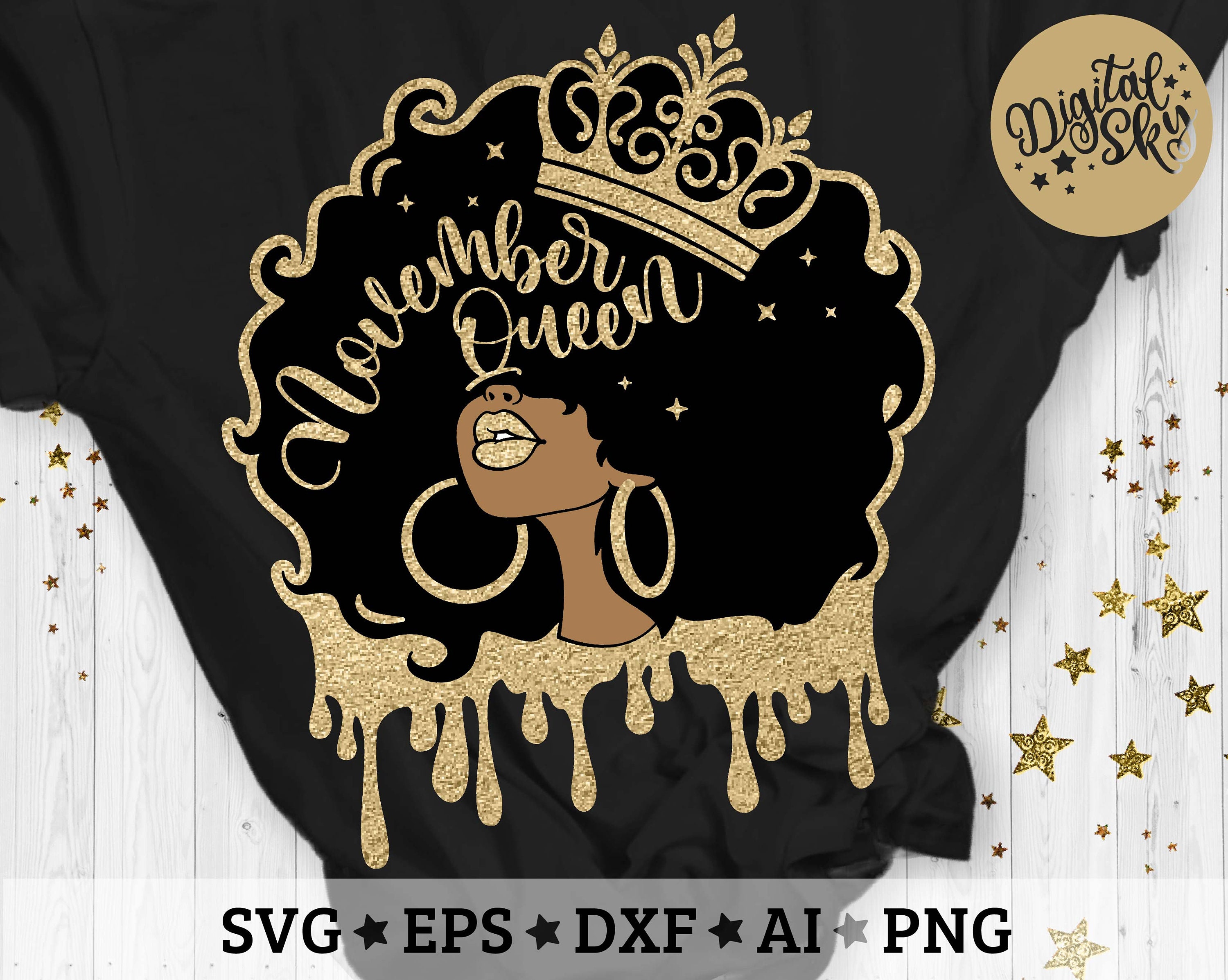November Queen Svg Afro Girl Svg Afro Queen Svg Birthday | Etsy