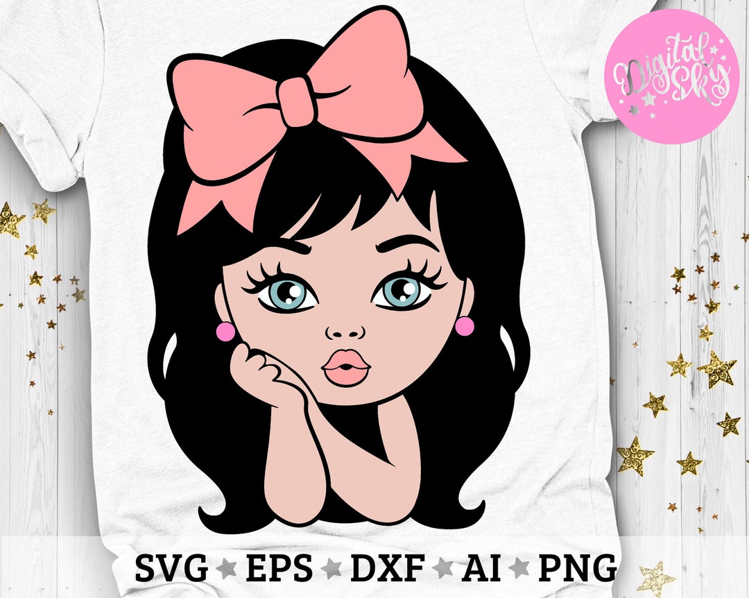 Ribbon Girl Svg Little Princess Svg Peekaboo Girl Svg - Etsy