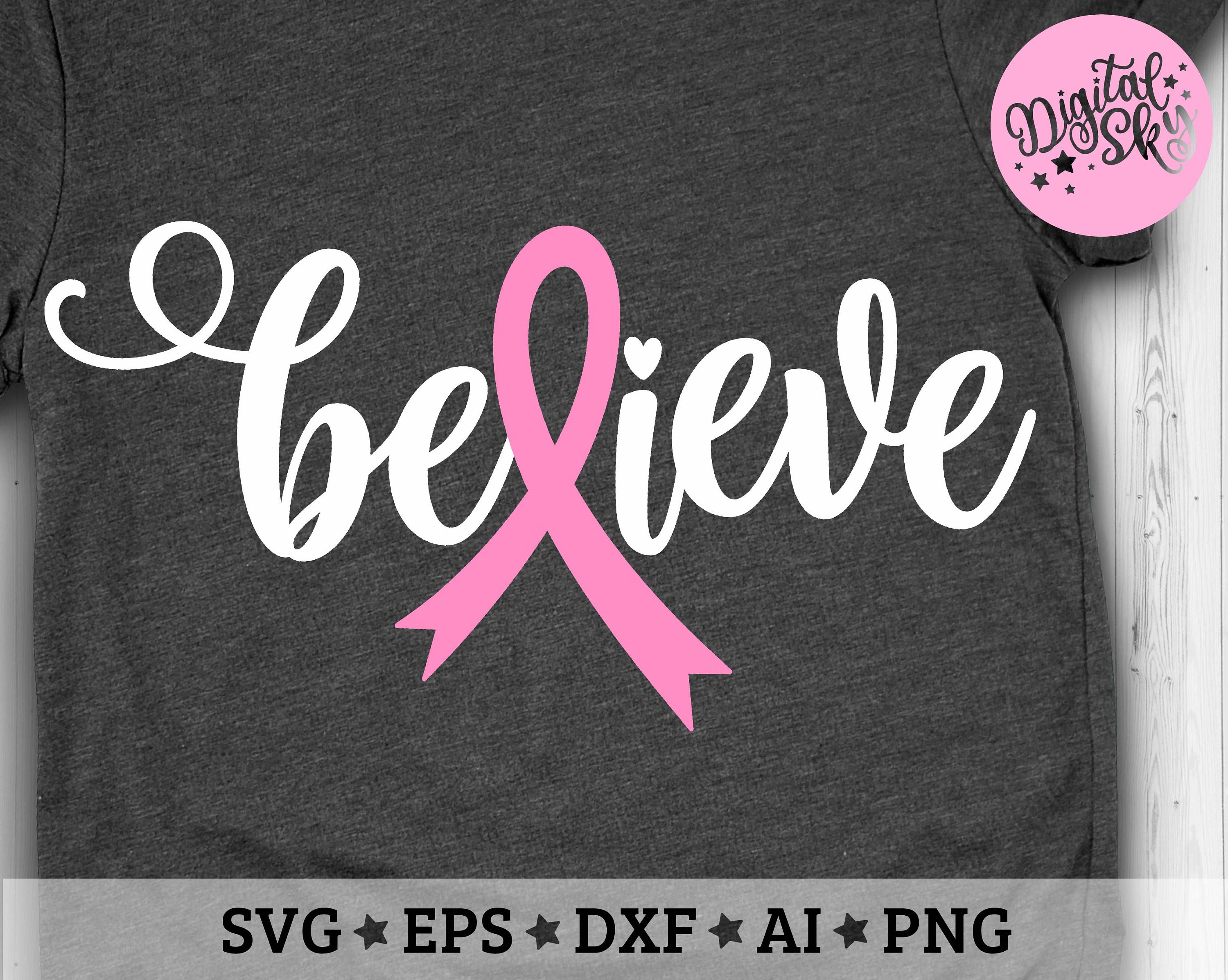 Believe Ribbon Svg Cancer Awareness Svg Cut Files Svg Dxf - Etsy