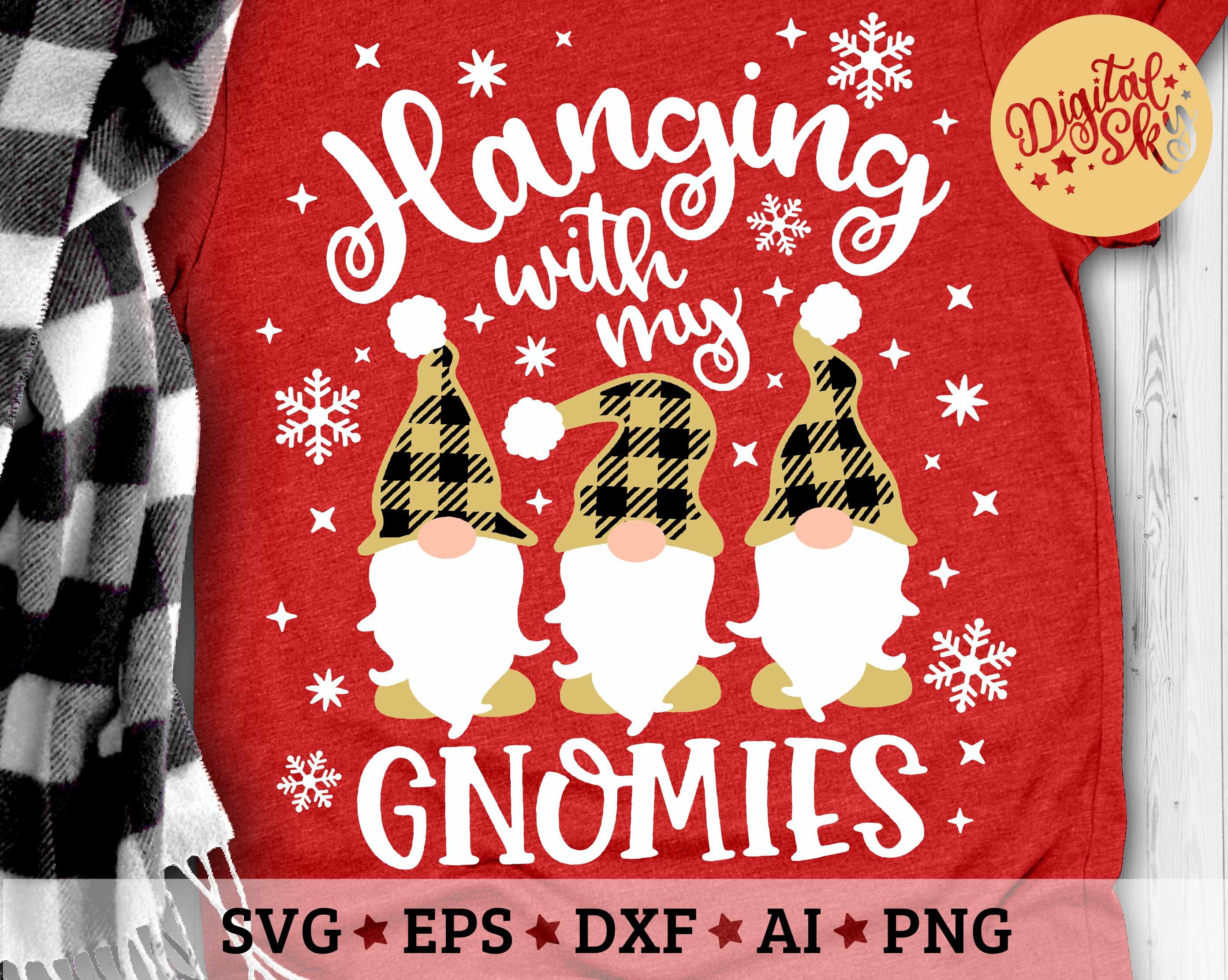 Hanging With My Gnomies Svg Plaid Pattern Hat Gnome Svg | Etsy