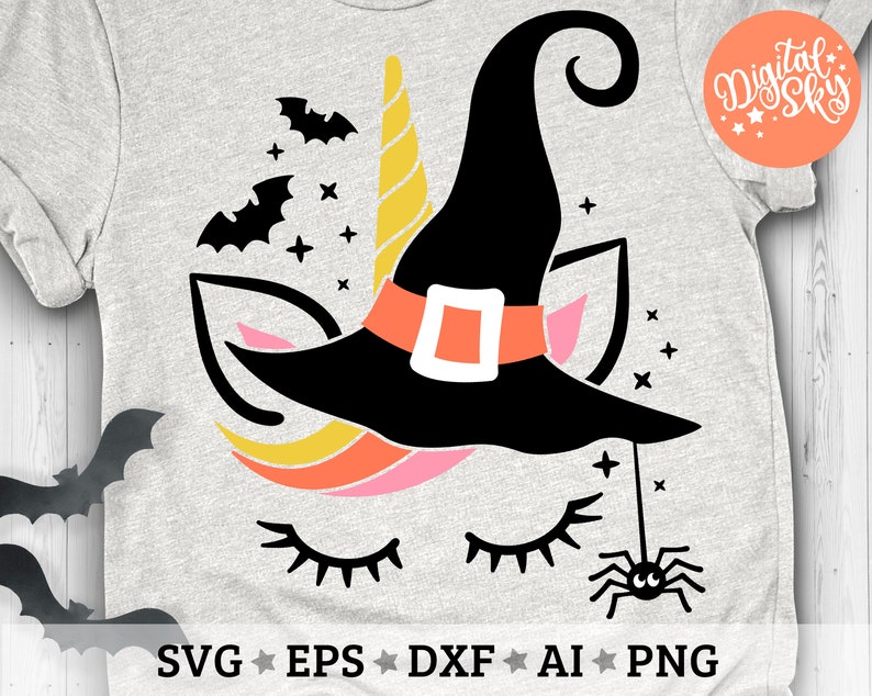 Halloween Unicorn Svg Unicorn Witch Svg Spider Witch Hat - Etsy