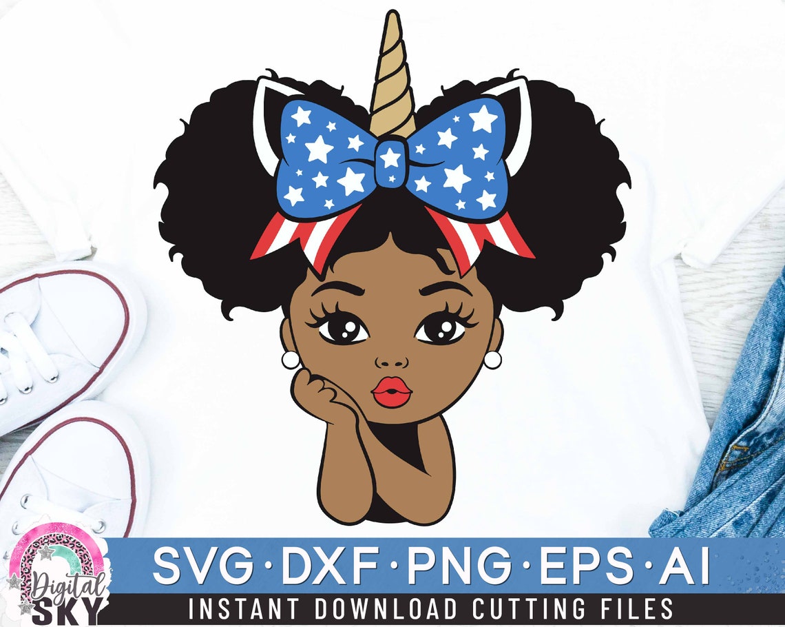 USA Sunflower Girl Svg Peekaboo Girl Svg African American - Etsy