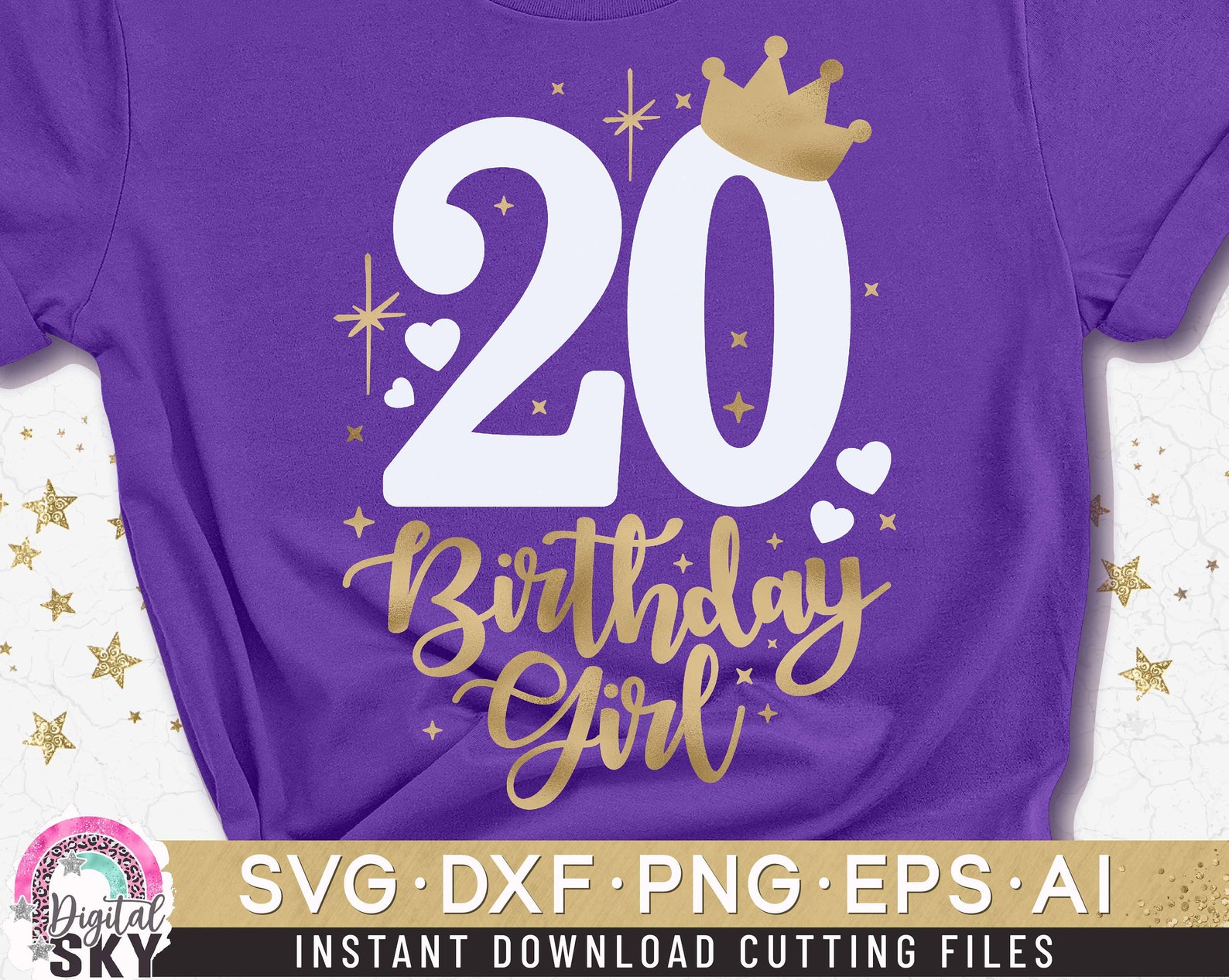 20 Birthday Svg 20th Birthday Girl Svg Number Twenty Svg - Etsy