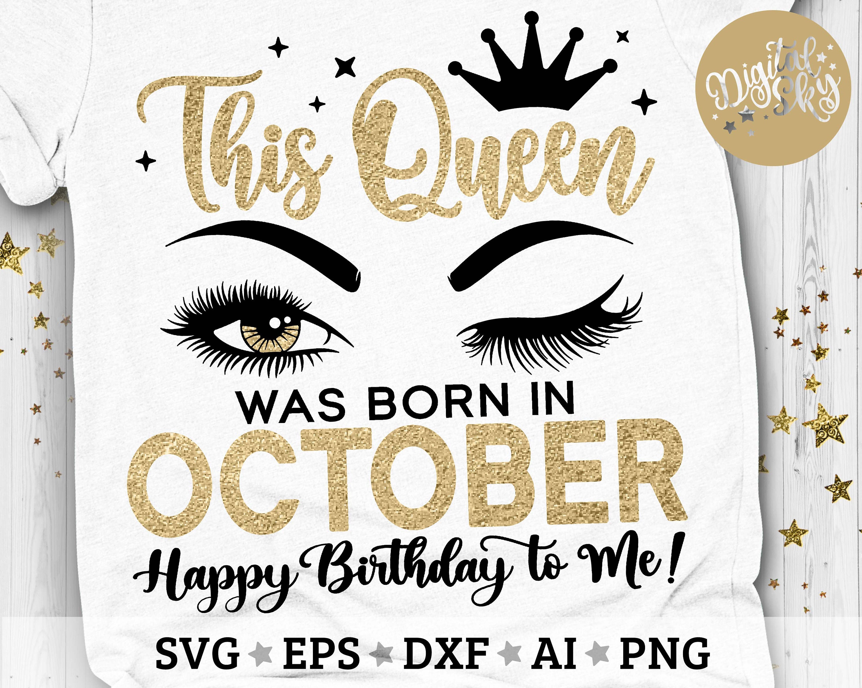This Queen Was Born in October Svg October Queen SVG - Etsy