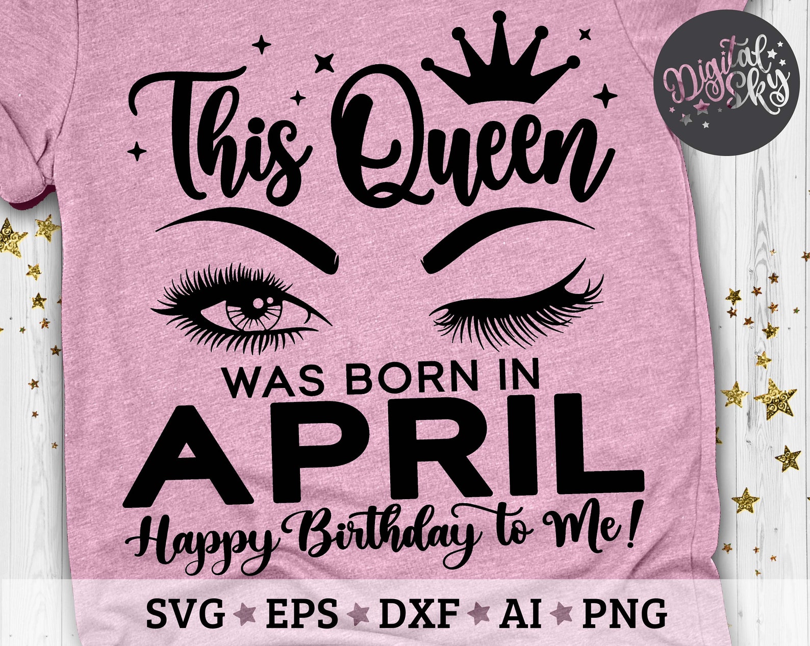 This Queen Was Born in April Svg April Queen SVG Birthday - Etsy