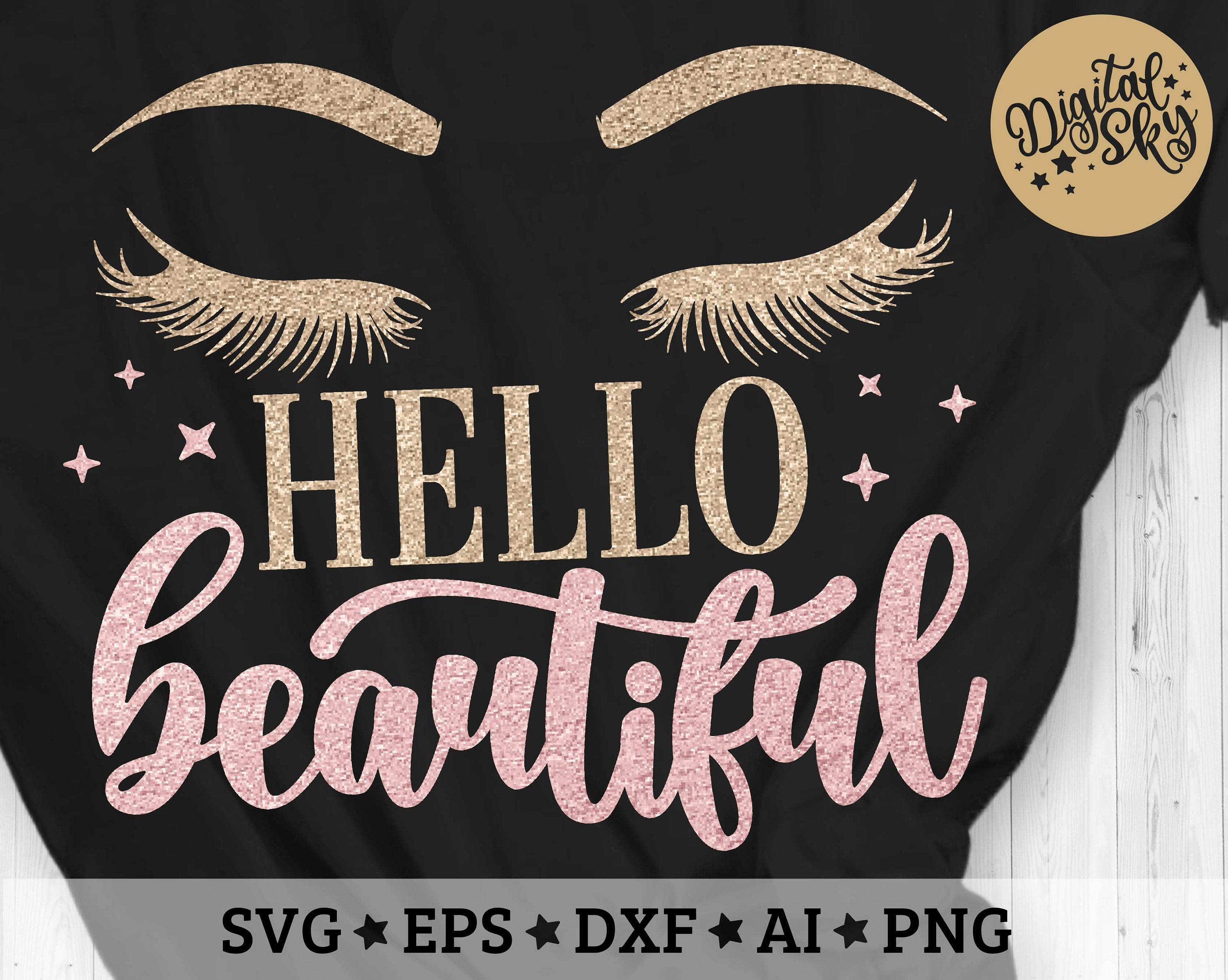 Hello Beautiful SVG Makeup SVG File Eye Lashes Eyebrows Svg | Etsy