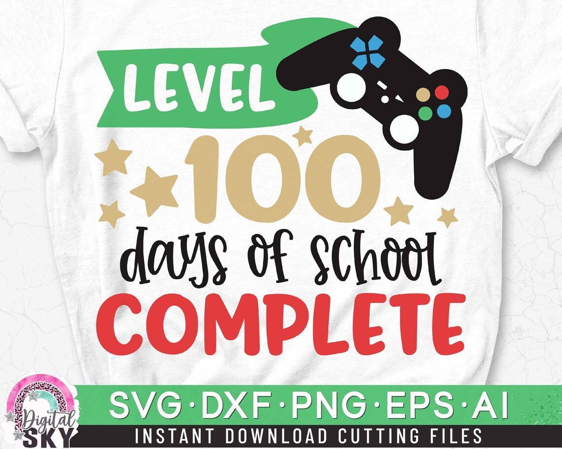Level 100 Days of School Complete Svg Gaming 100 Days Svg - Etsy