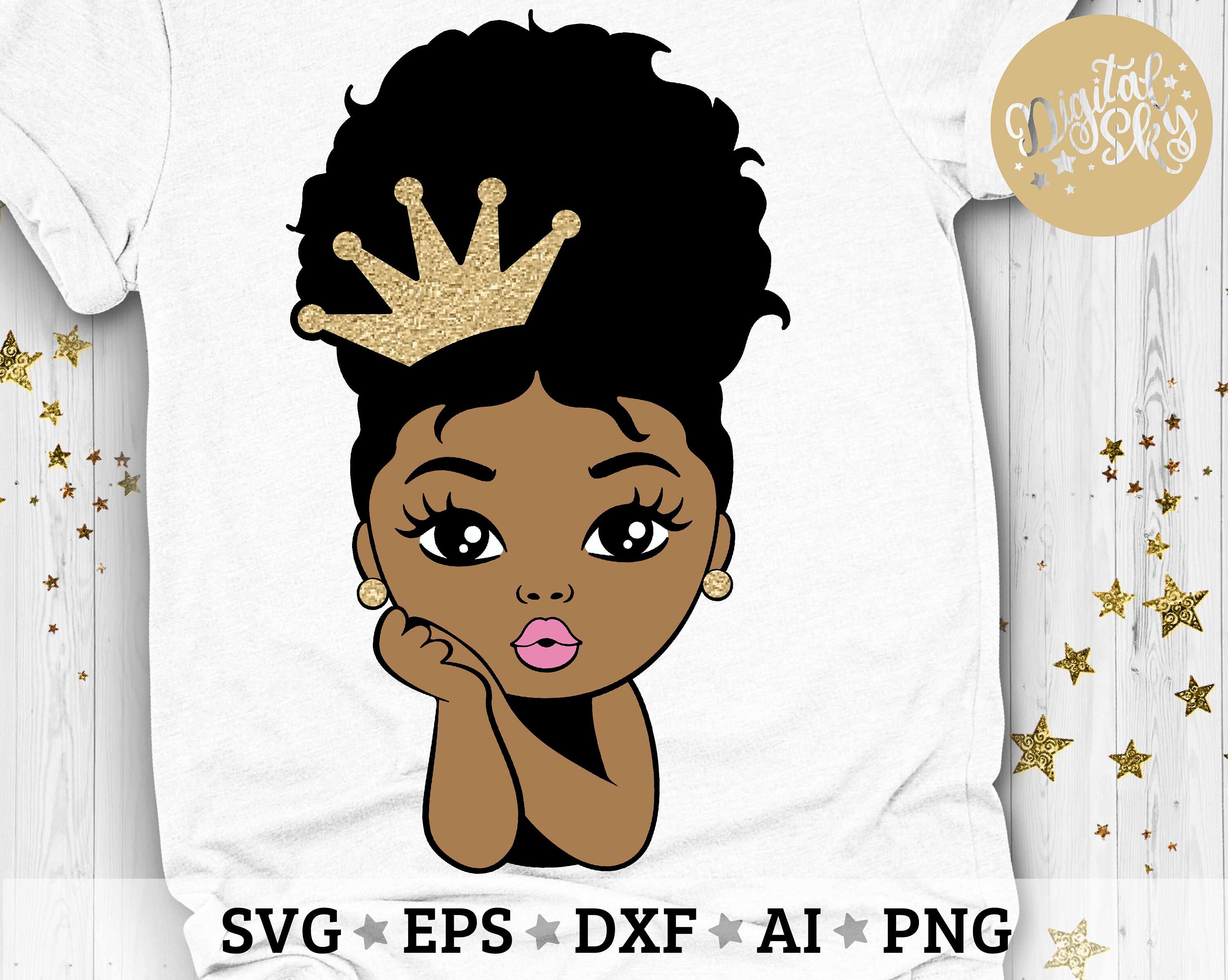 Afro Princess Svg Peekaboo Girl Svg Afro Puff Svg Summer - Etsy