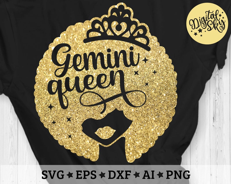 Gemini Queen Svg Birthday Queen Svg Black Women Svg Afro - Etsy
