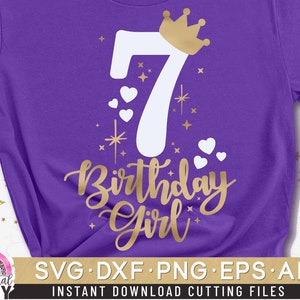 Seven Birthday Svg, Seventh Birthday Svg, 7th Birthday Svg, Number ...