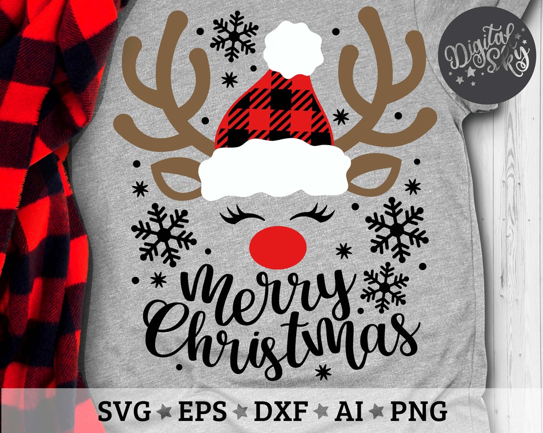 Christmas Reindeer Svg, Buffalo Plaid Moose Svg, Plaid Reindeer Svg ...