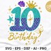 Mermaid 10th Birthday Svg, Ten Mermaid Number Svg - Etsy