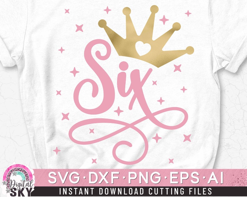 Six Birthday Svg Sixth Birthday Svg 6th Birthday Svg Number - Etsy