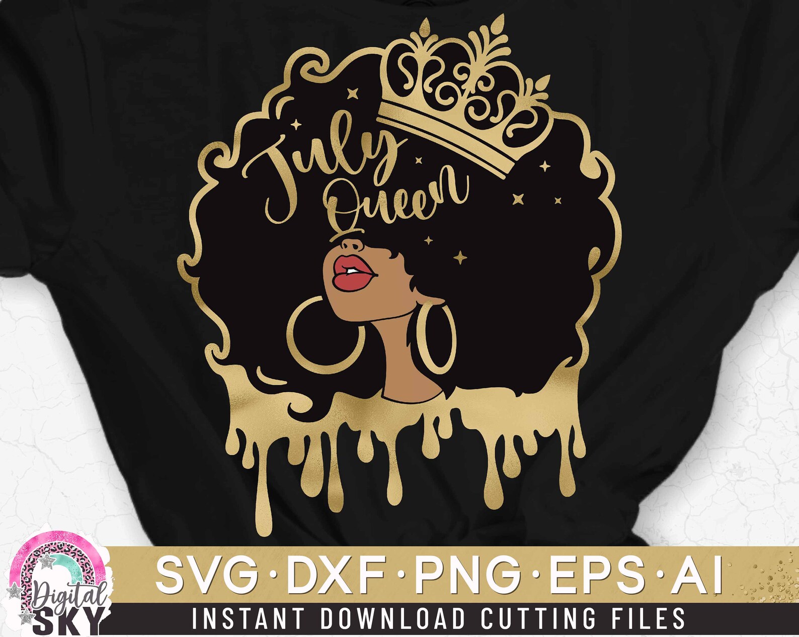 July Queen Svg Afro Girl Svg Afro Queen Svg Birthday Drip - Etsy