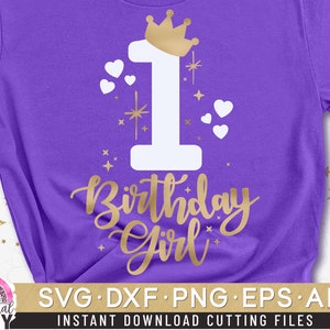 One Birthday Svg, First Birthday Svg, 1st Birthday Svg, Birthday Girl ...