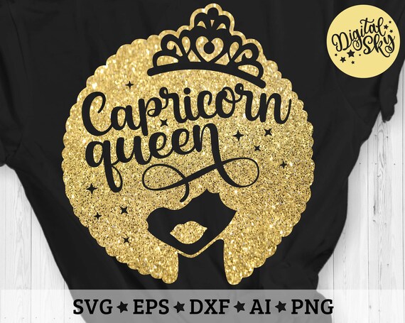 Capricorn Queen Svg Birthday Queen Svg Black Women Svg Afro | Etsy