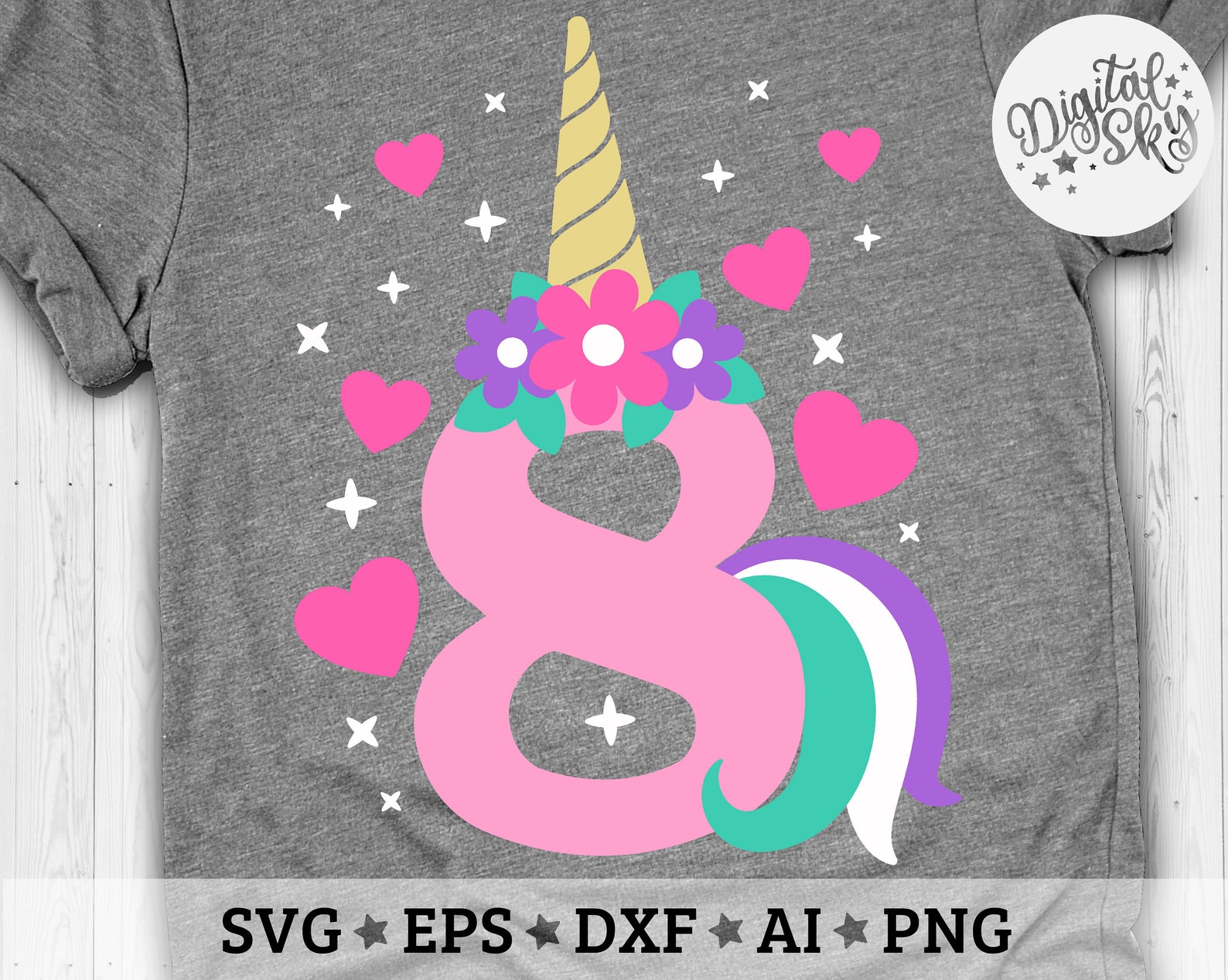 Eight Birthday Unicorn Svg Unicorn Number Eight Svg Unicorn - Etsy India