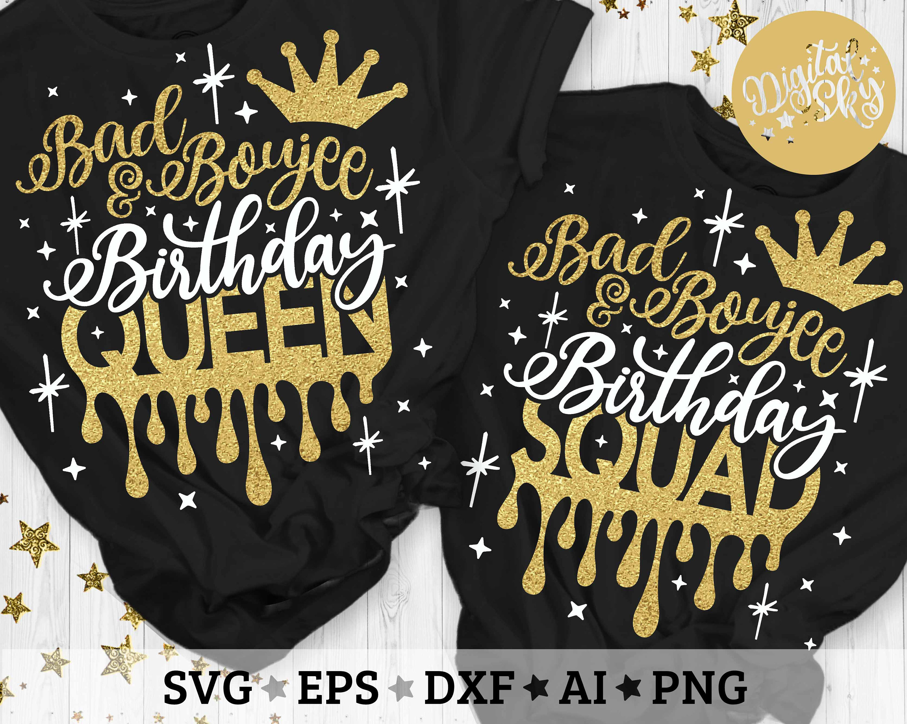 Conjunto de 2 diseños: Bad and Boujee Birthday Queen Svg, Bad and ...