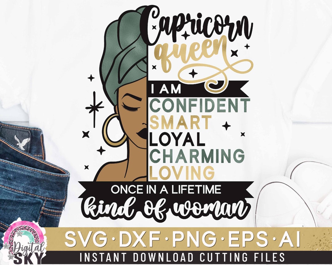 Capricorn Queen Svg, Birthday Queen Svg, Black Women Svg, Afro Girl Svg ...