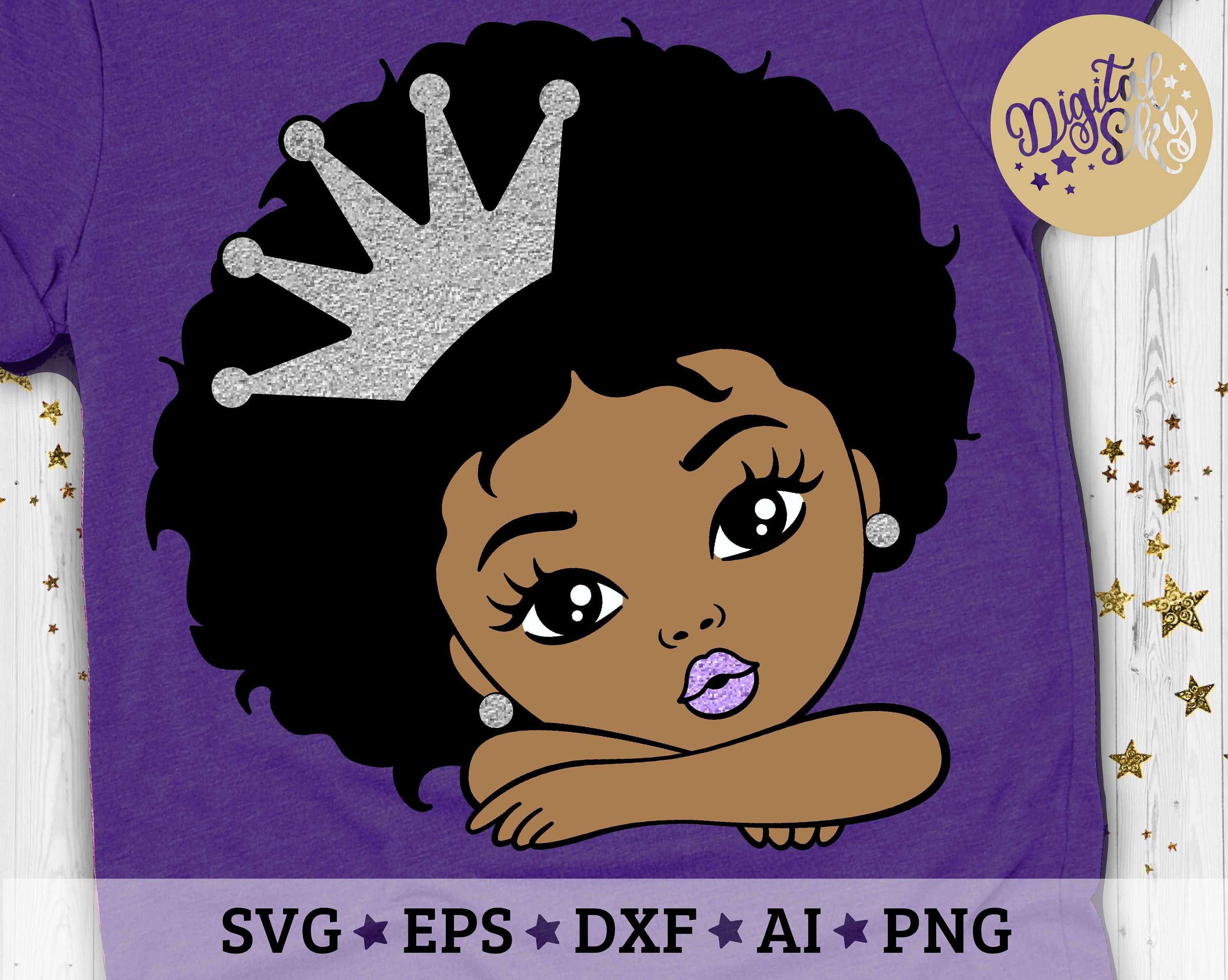 Afro Princess Svg Peekaboo Girl Svg Afro Puff Svg Little - Etsy
