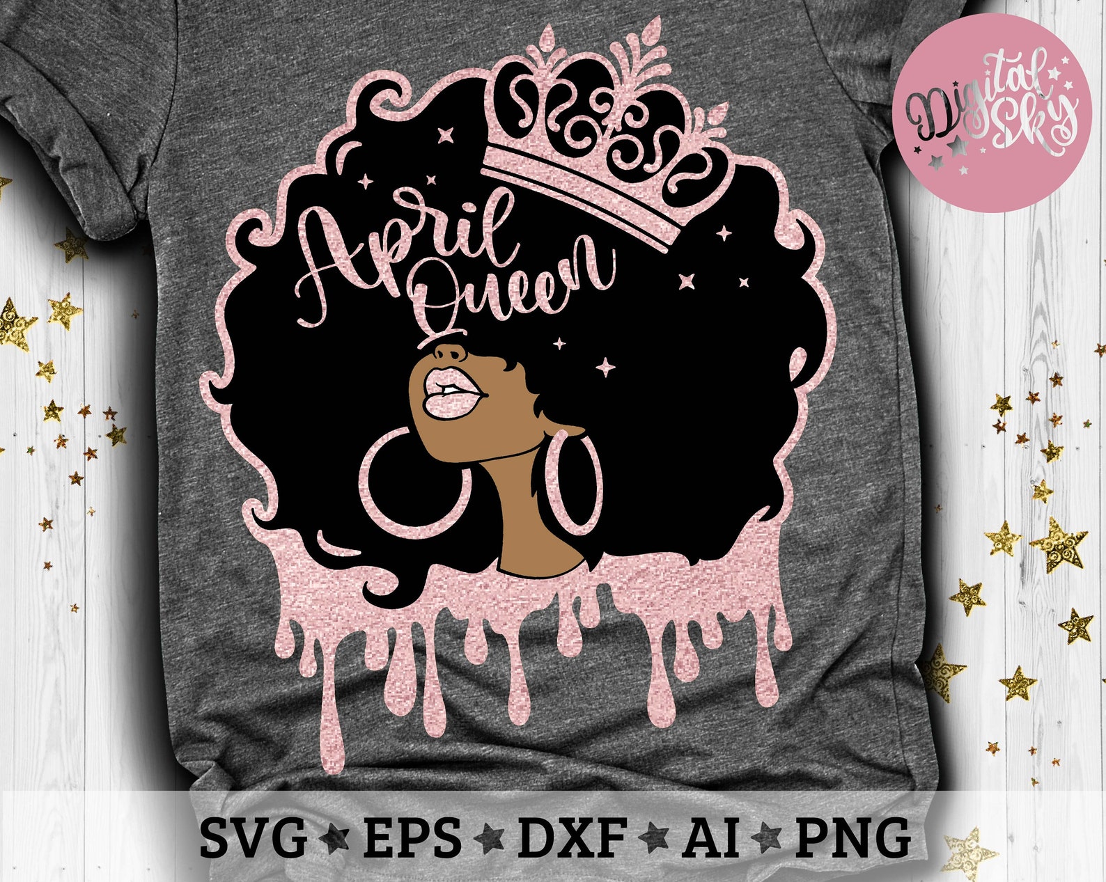 April Queen Svg Afro Girl Svg Afro Queen Svg Birthday Drip | Etsy