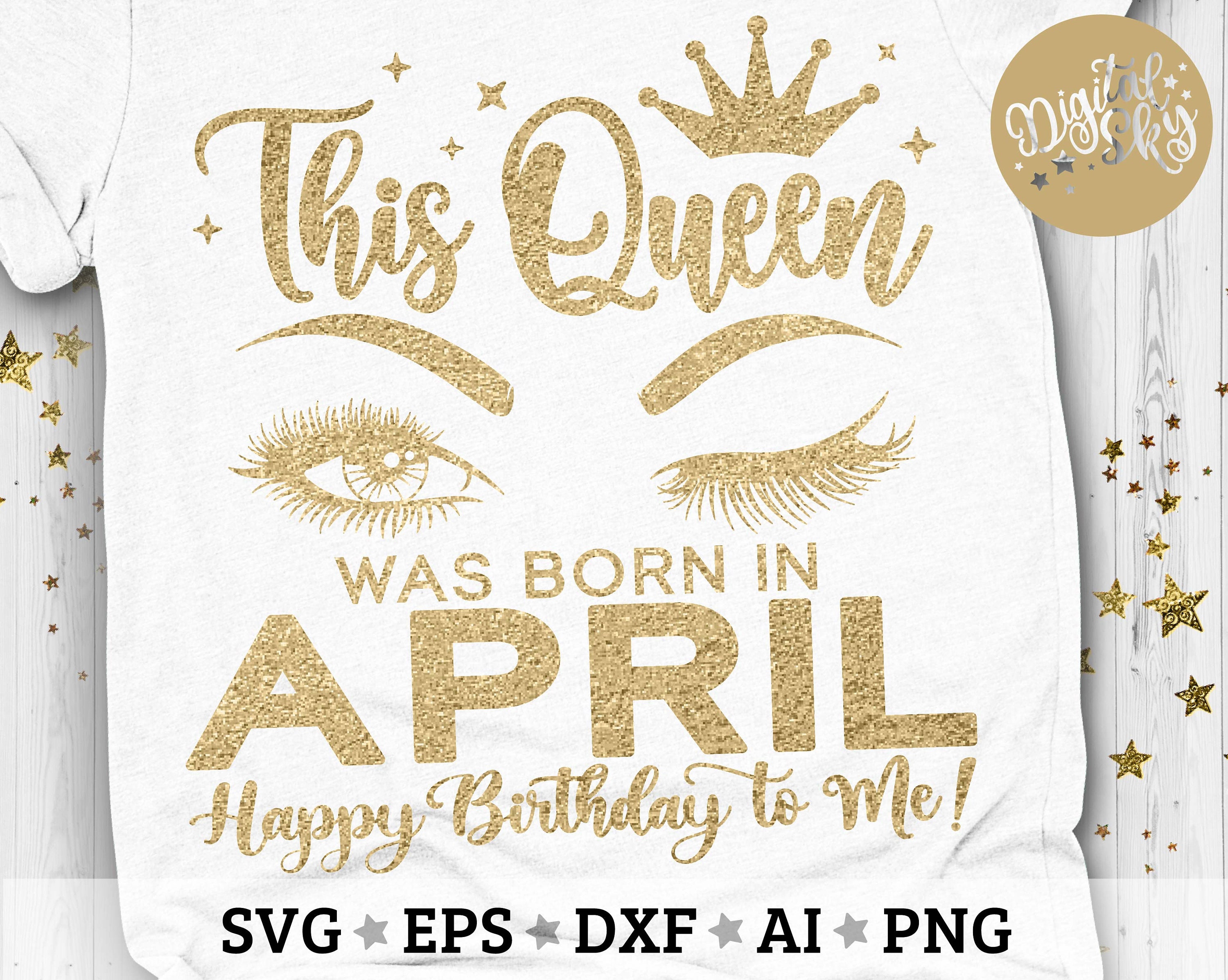 This Queen Was Born in April Svg April Queen SVG Birthday - Etsy