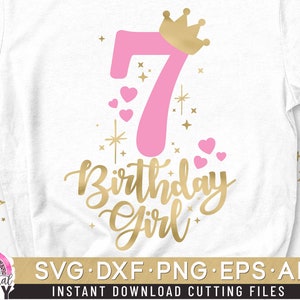 Seven Birthday Svg, Seventh Birthday Svg, 7th Birthday Svg, Number ...