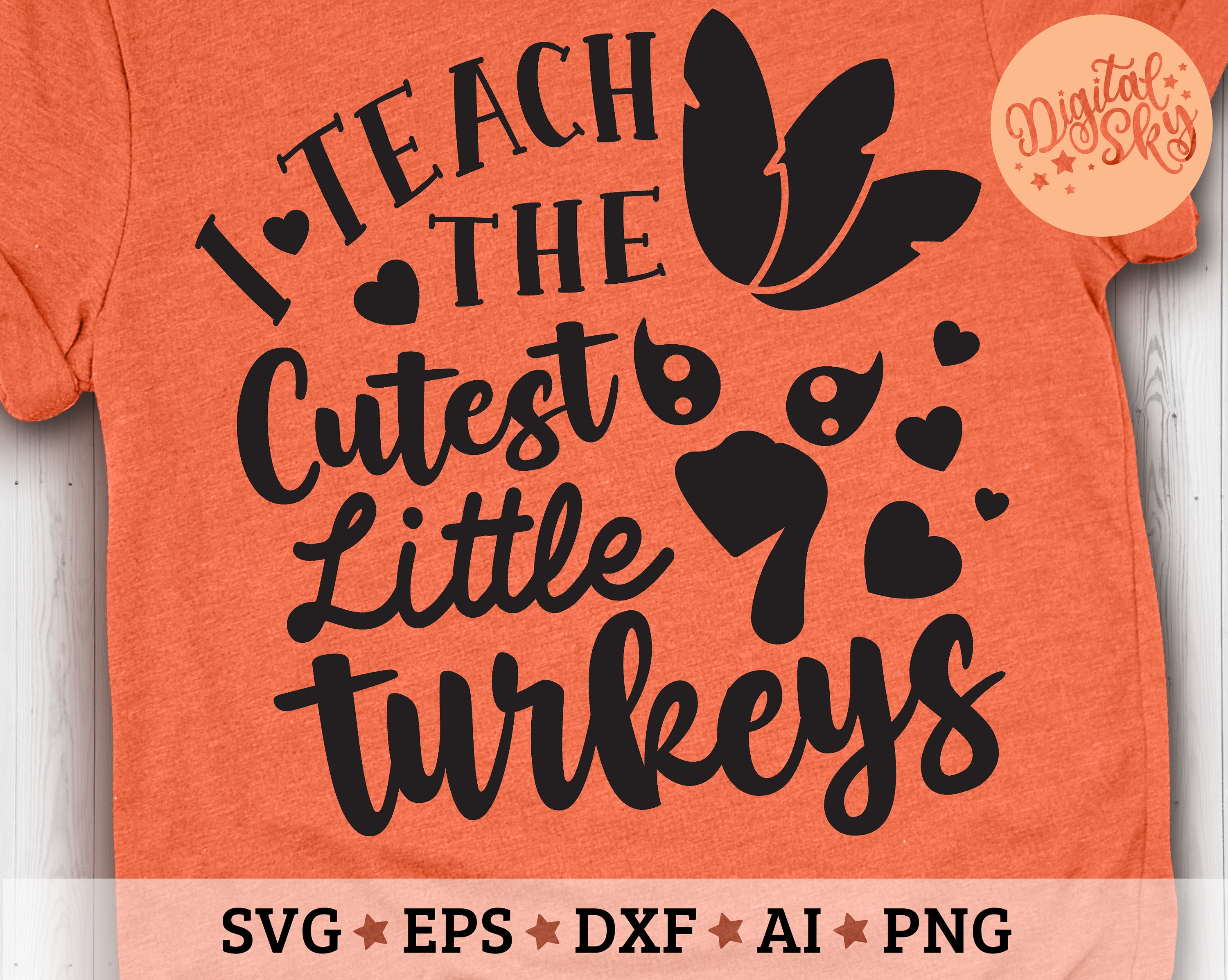 I Teach the Cutest Little Turkeys Svg Turkey Face Svg | Etsy
