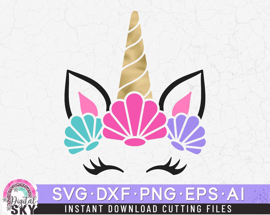 Sea Shell Unicorn Svg, Summer Unicorn Svg, Beach Unicorn Svg, Ocean ...
