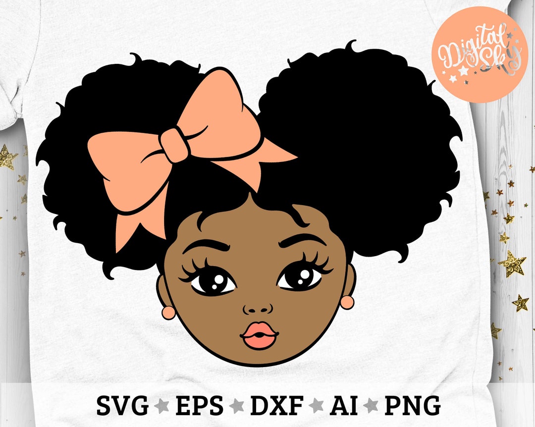 Afro Princess Svg, Ribbon Girl Svg, Peekaboo Girl Svg, Afro Puff Svg ...