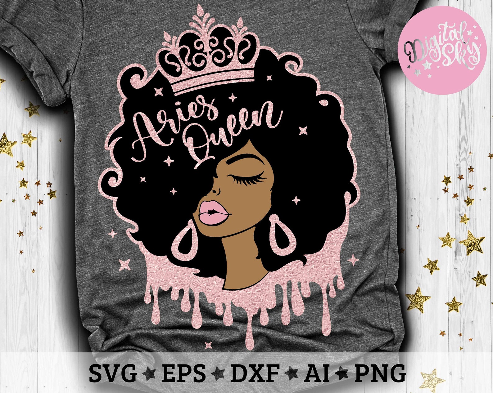 Aries Queen Svg Afro Girl Svg Afro Queen Svg Birthday Drip - Etsy