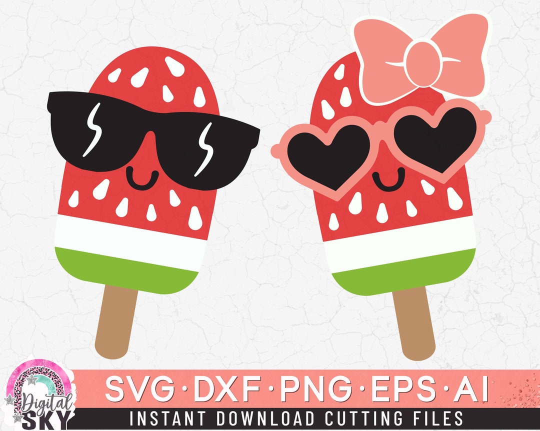 Watermelon Popsicle Svg, Cute Watermelon Svg, Watermelon Svg, Kawaii ...