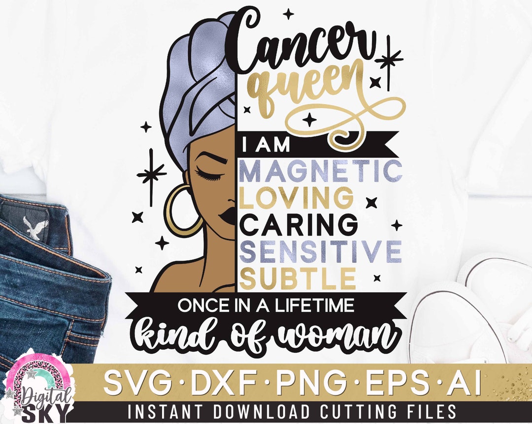 Cancer Queen Svg, Birthday Queen Svg, Black Women Svg, Afro Girl Svg ...