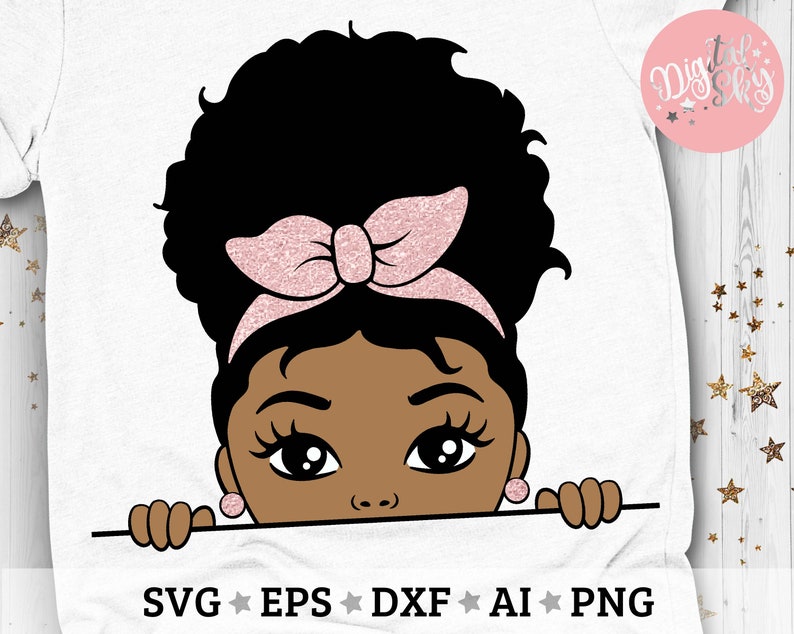 Peekaboo Girl Svg Princess Svg Afro Ponytails Svg Bandana - Etsy