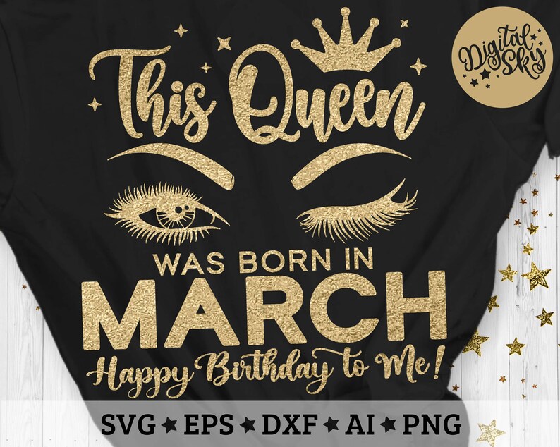 This Queen Was Born in March Svg March Queen SVG Birthday | Etsy