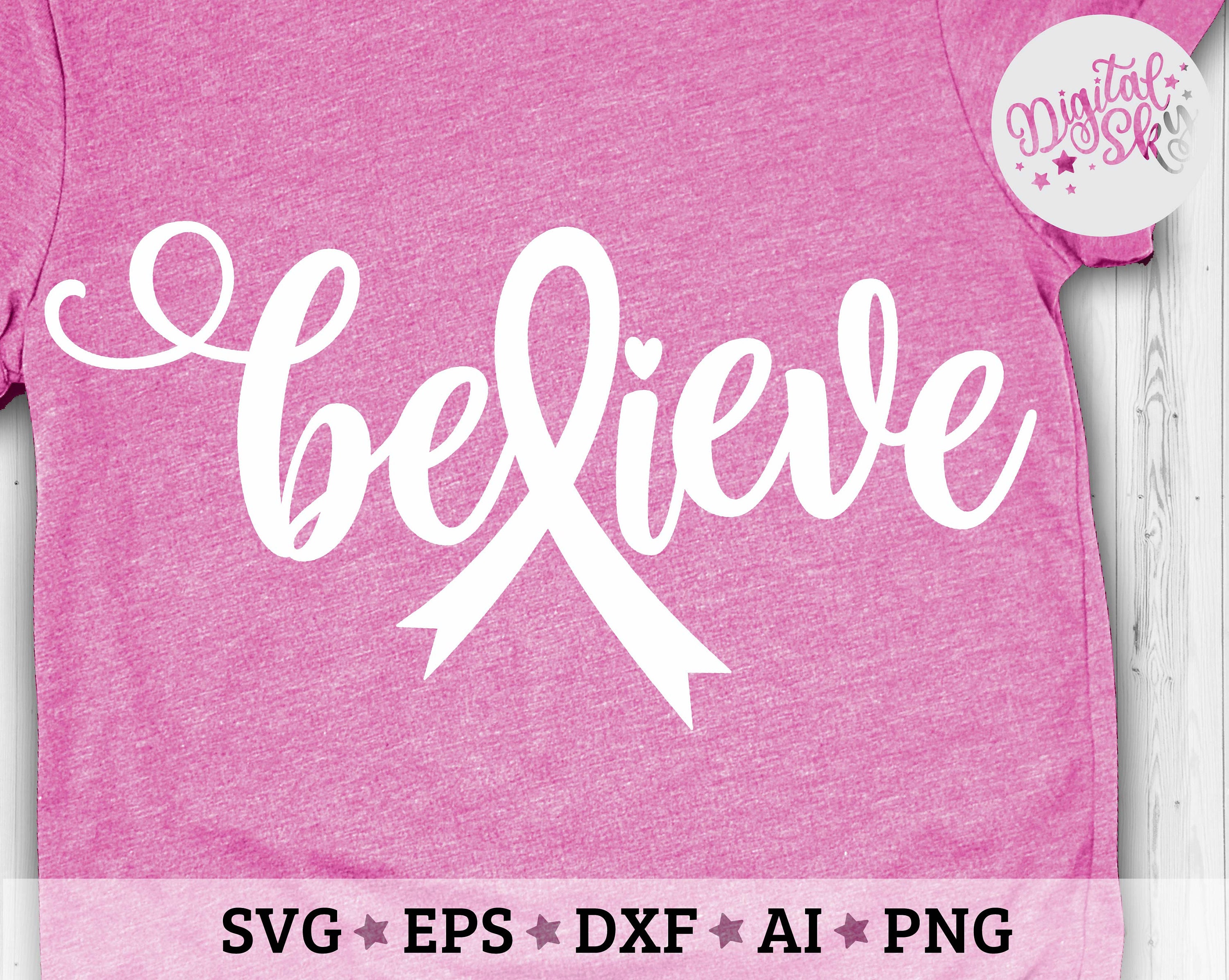 Believe Ribbon Svg Cancer Awareness Svg Cut Files Svg Dxf - Etsy