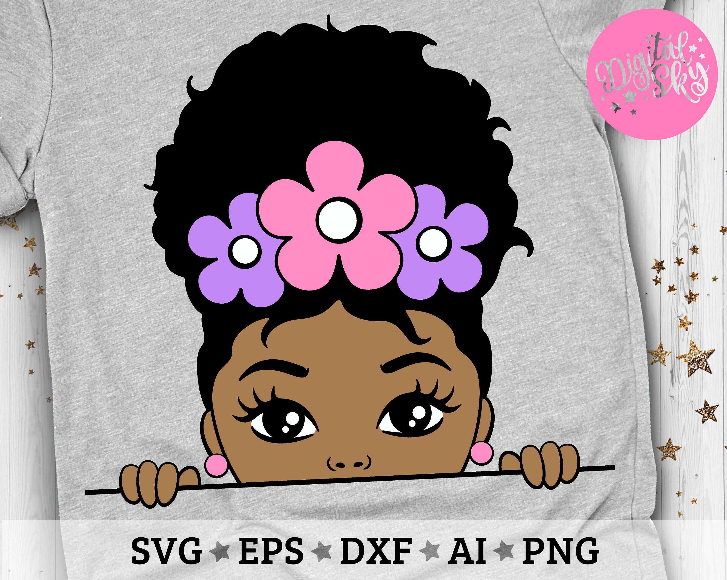 Peekaboo Girl Svg Princess Svg Little Afro Queen Svg Little | Etsy