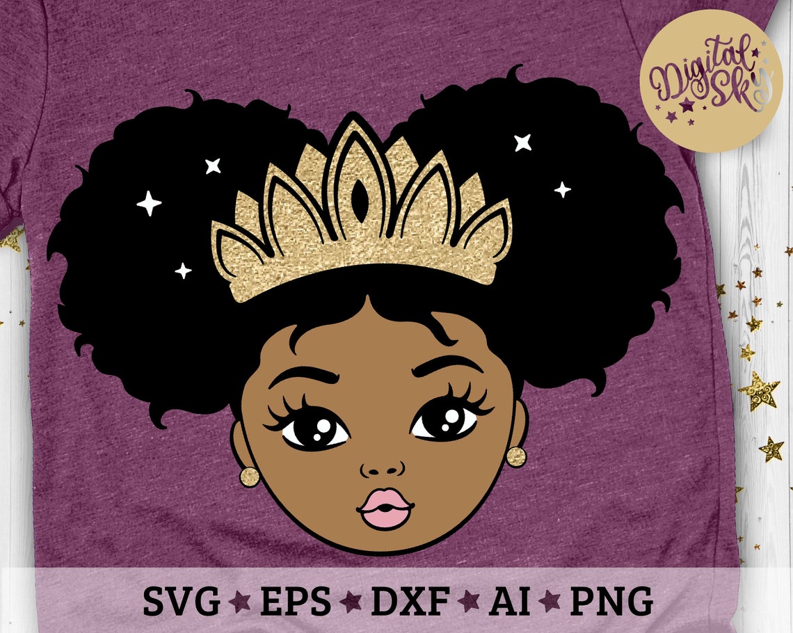 Afro Princess Svg Peekaboo Girl Svg Afro Puff Svg Afro - Etsy
