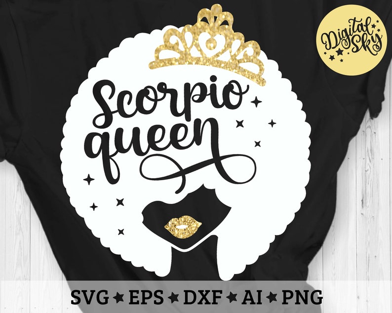 Scorpio Queen Svg Birthday Queen Svg Black Women Svg Afro - Etsy