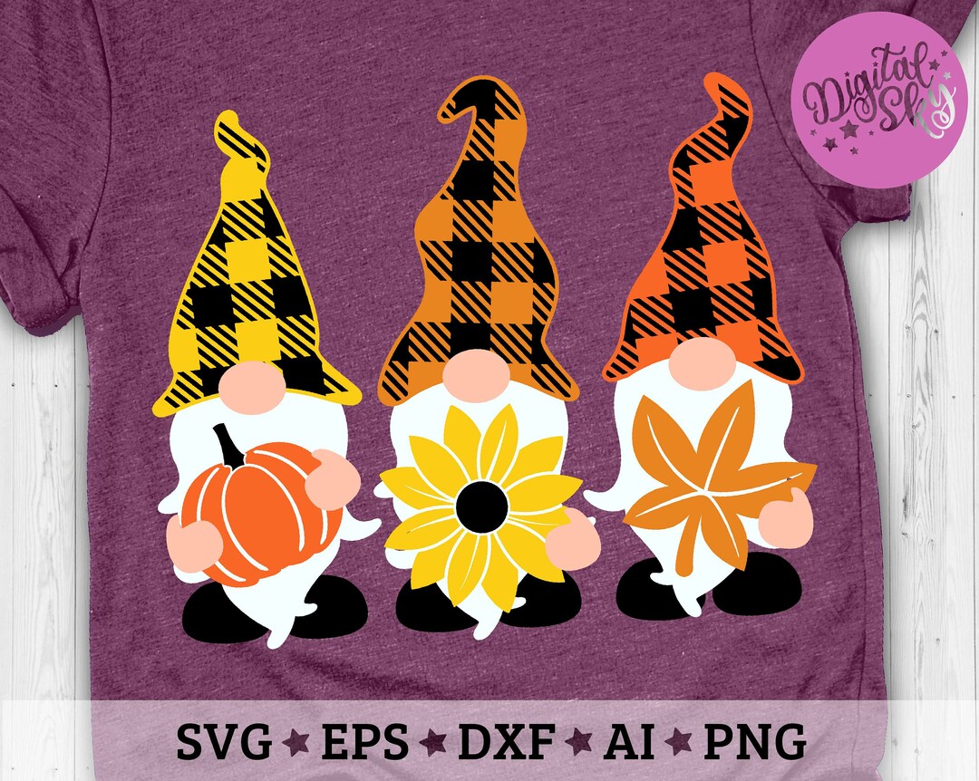 Fall Gnomes Svg, Autumn Fall Gnome Svg, Plaid Gnome Svg, Hello Fall Svg ...