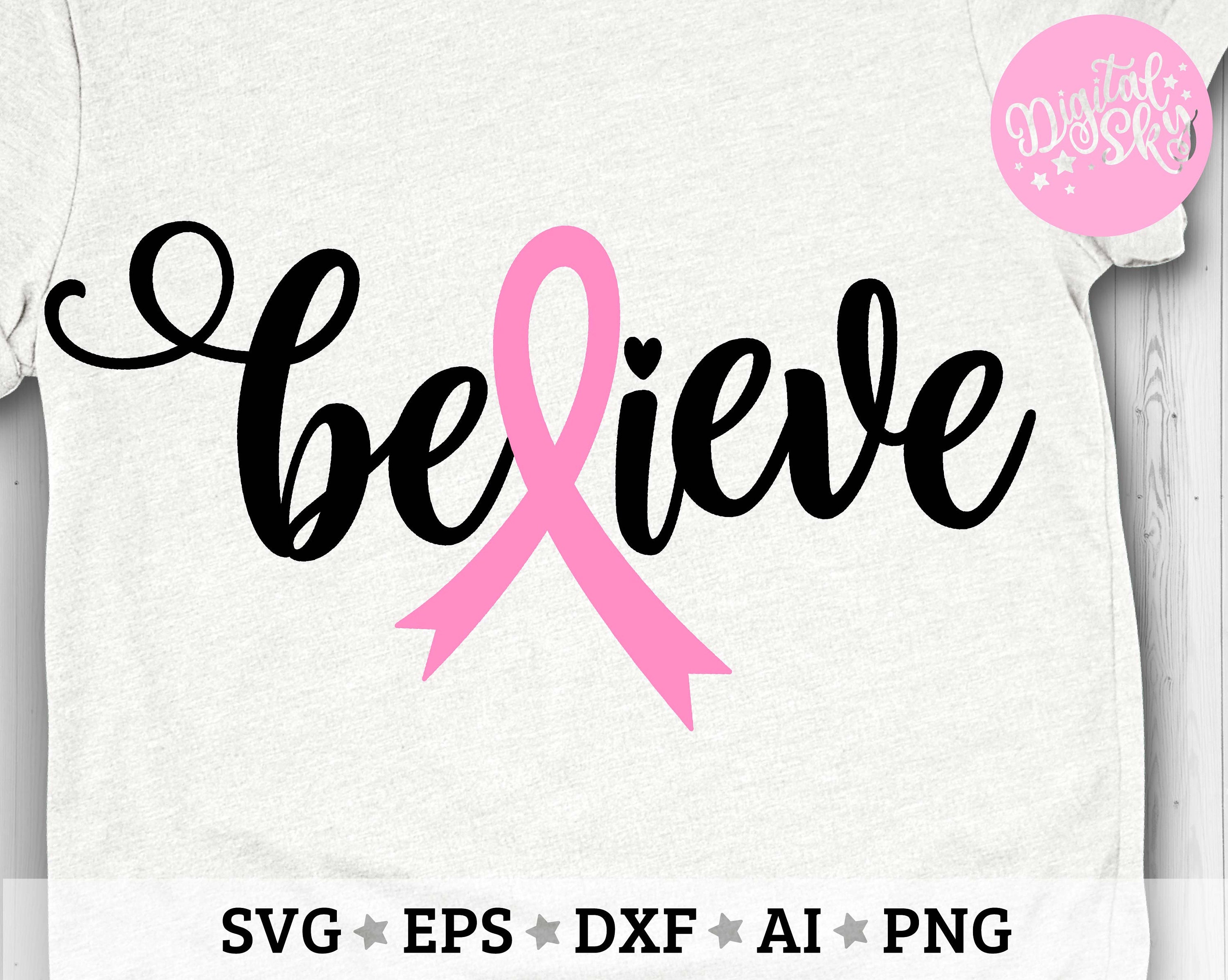 Believe Ribbon Svg Cancer Awareness Svg Cut Files Svg Dxf - Etsy