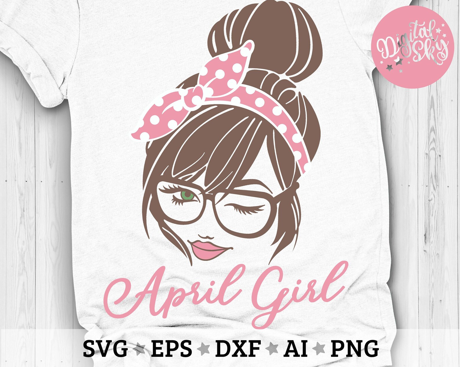 April Girl Svg April Birthday Svg Eye Lashes Girl Svg Face | Etsy